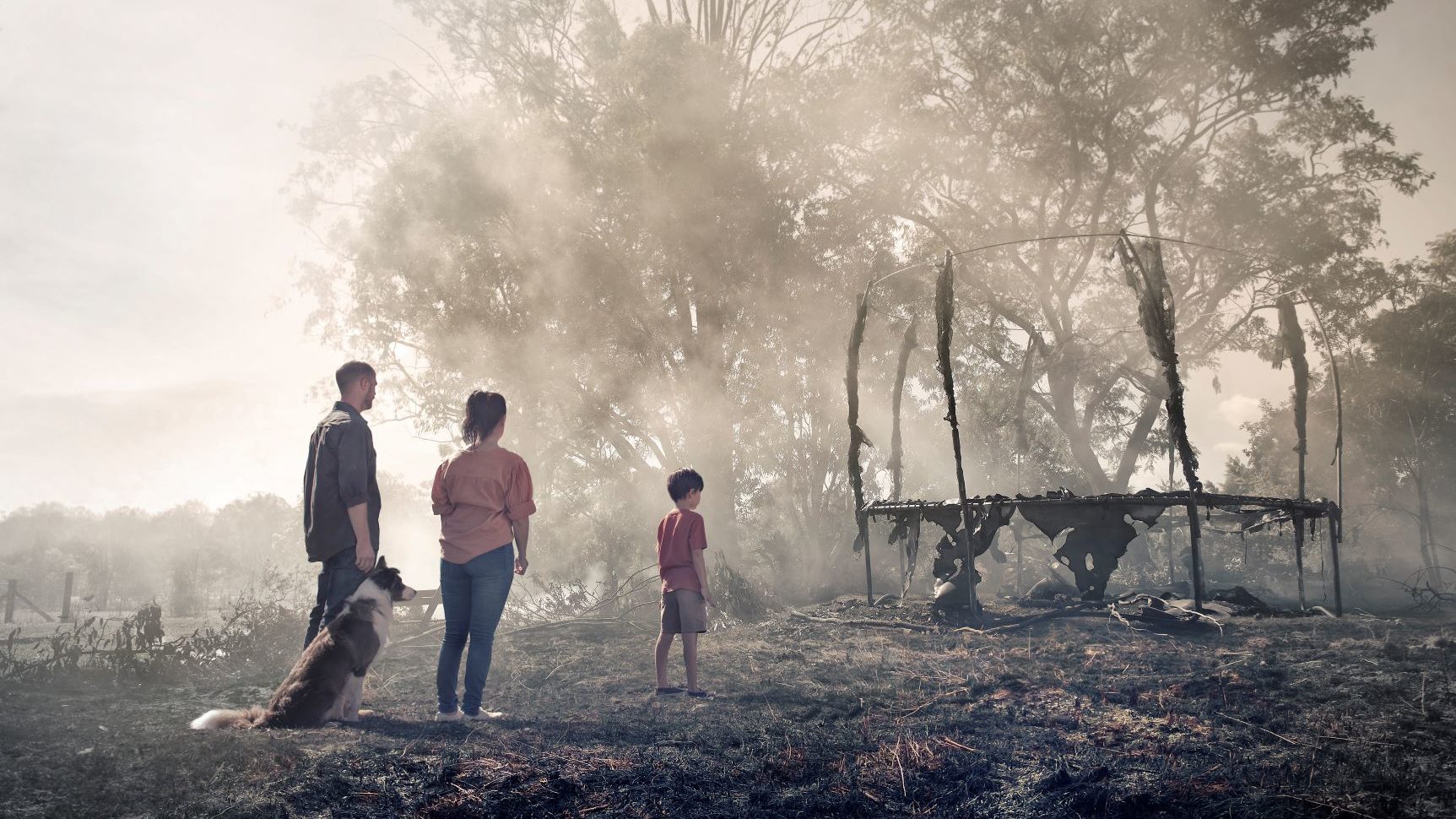 QFES shows bushfire aftermath towards family home via Khemistry